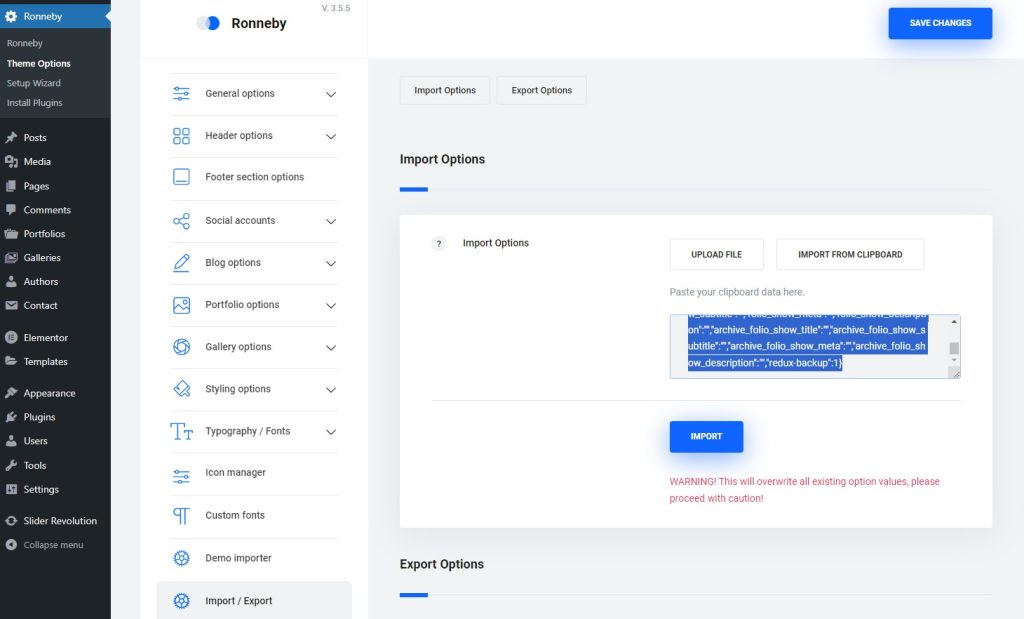 Demo Content Elementor – Ronneby support